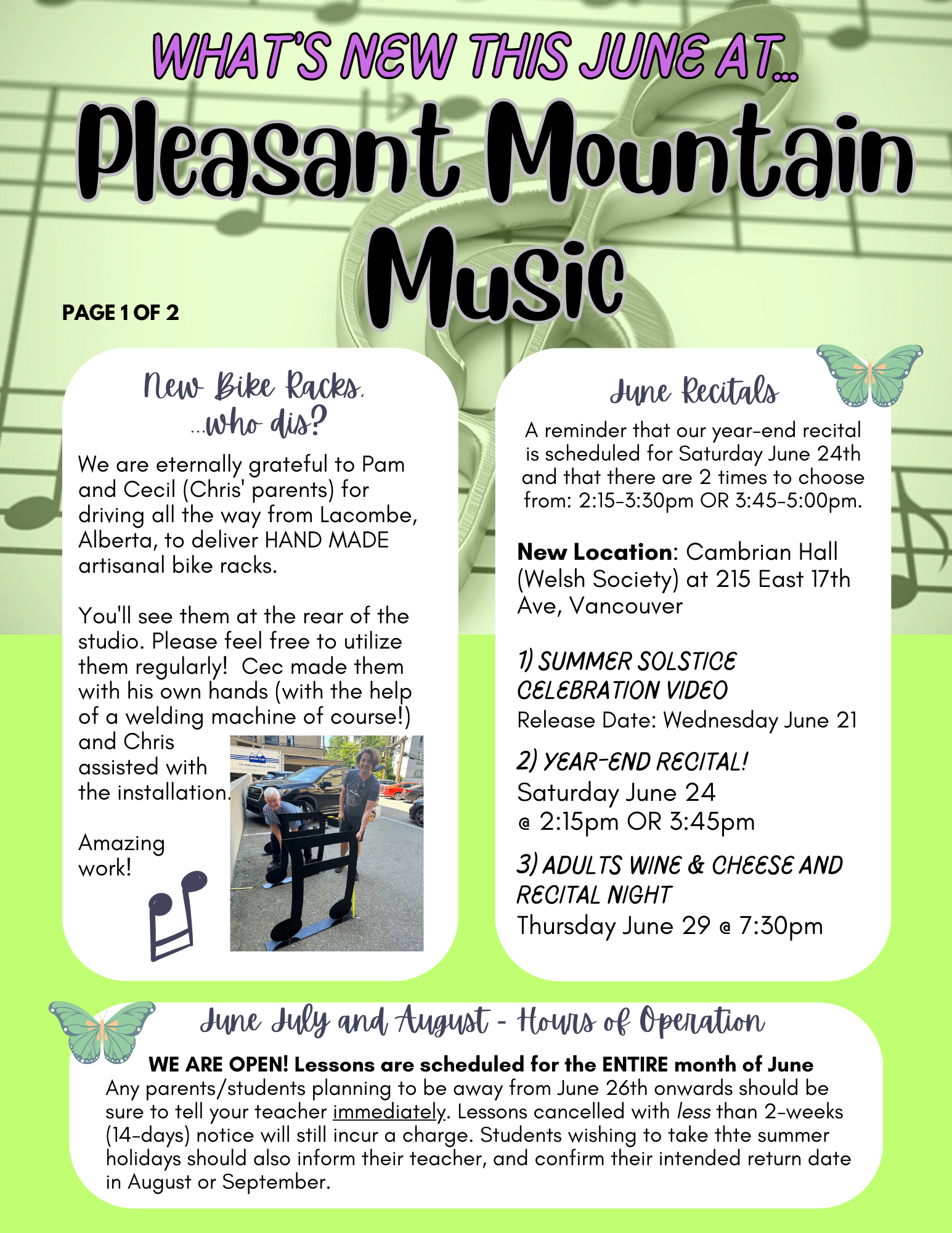 June 2023 Newsletter - Pleasant Mountain Music