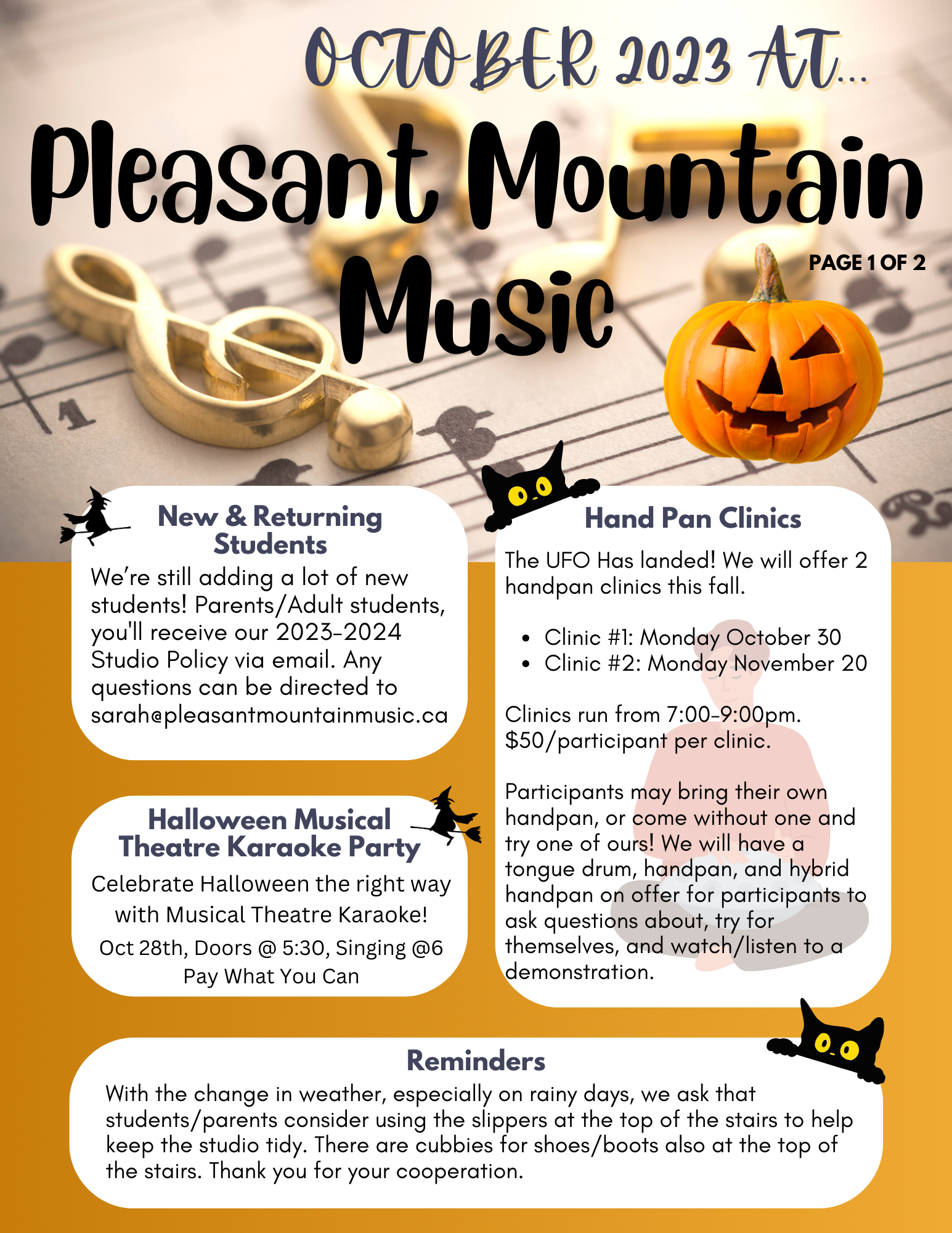 October 2023 Newsletter - Pleasant Mountain Music